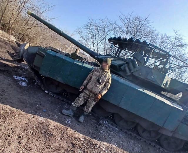 T-72B3 tank with Arena-M active protection and rollers from T-90M first ...